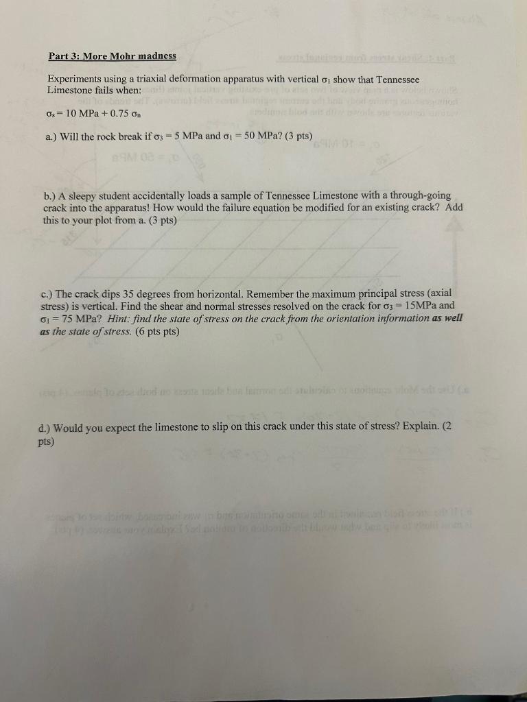 Solved Experiments using a triaxial deformation apparatus | Chegg.com