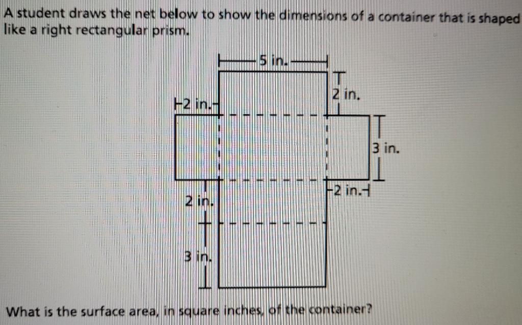 Solved A student draws the net below to show the dimensions | Chegg.com