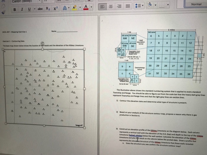 The base map shown below shows the location of well | Chegg.com