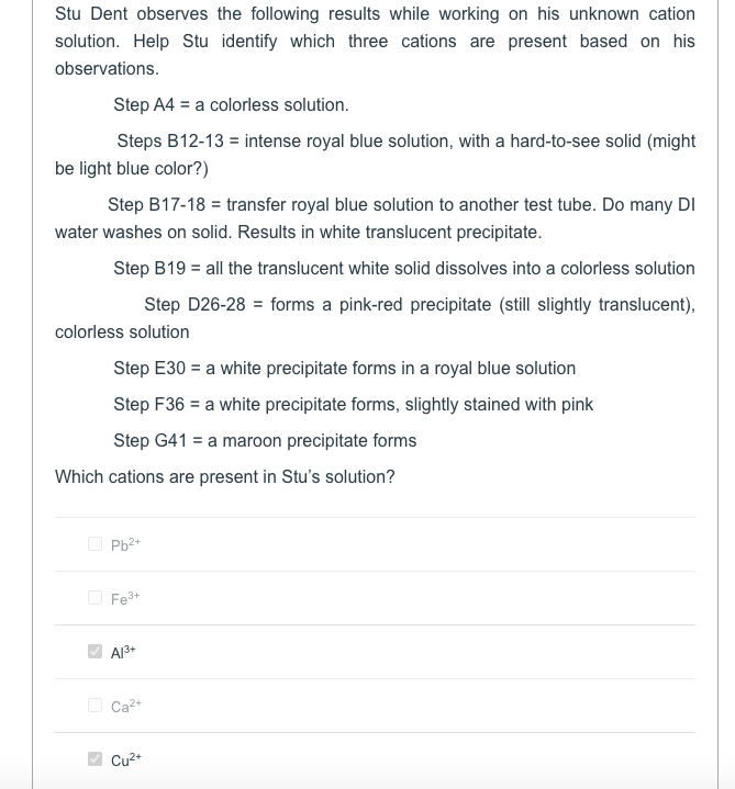 Solved Doc Inmaking is working on his cation unknown | Chegg.com