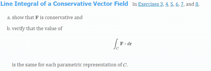Solved Line Integral of a Conservative Vector Field In | Chegg.com