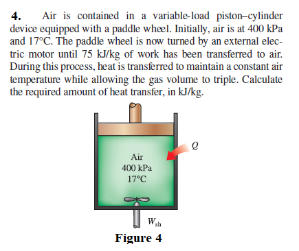 Solved 4. Air is contained in a variable-load | Chegg.com