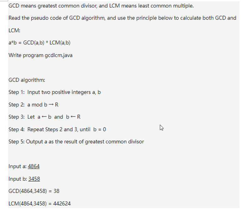 GCD means greatest common divisor, and LCM means | Chegg.com