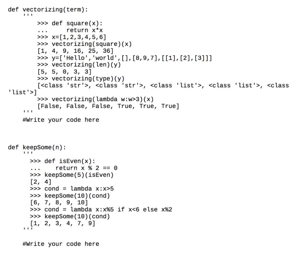 Solved Goal [5 pts) Write the function vectorizing(term) | Chegg.com
