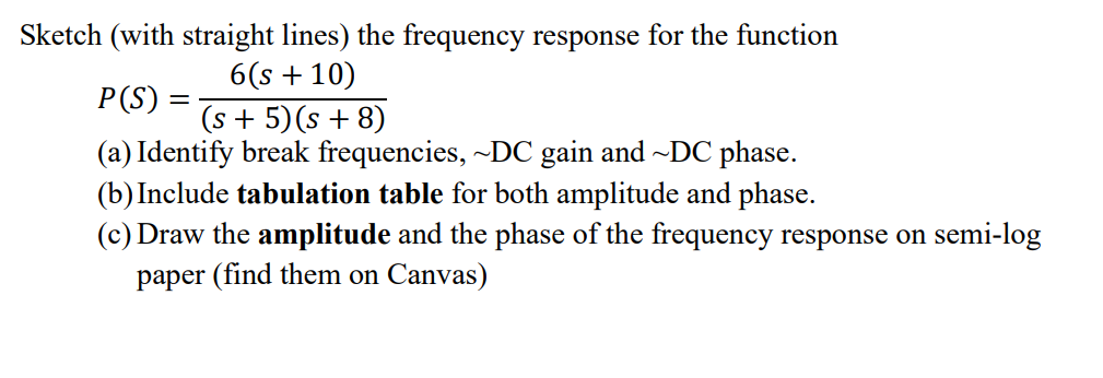 Solved Sketch (with straight lines) the frequency response | Chegg.com