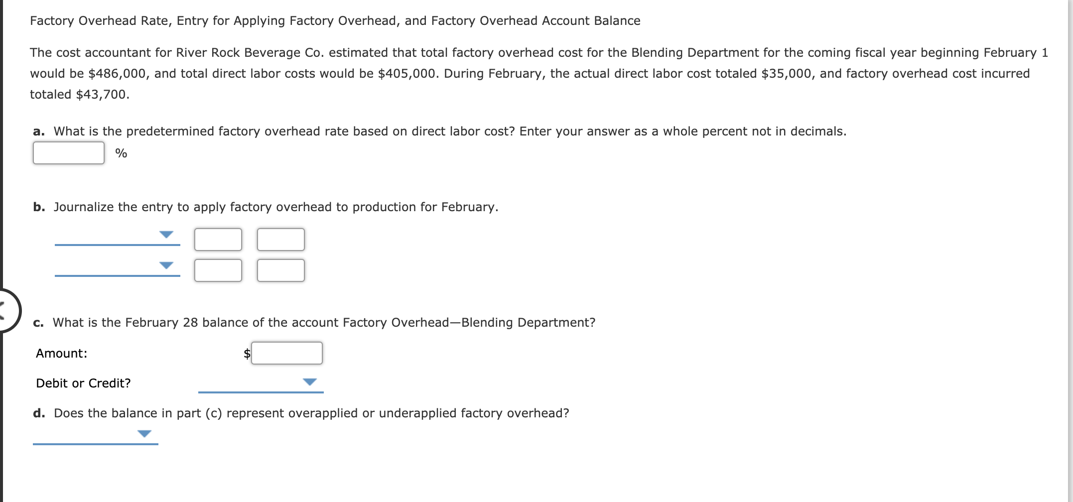 Solved Factory Overhead Rate, Entry for Applying Factory | Chegg.com