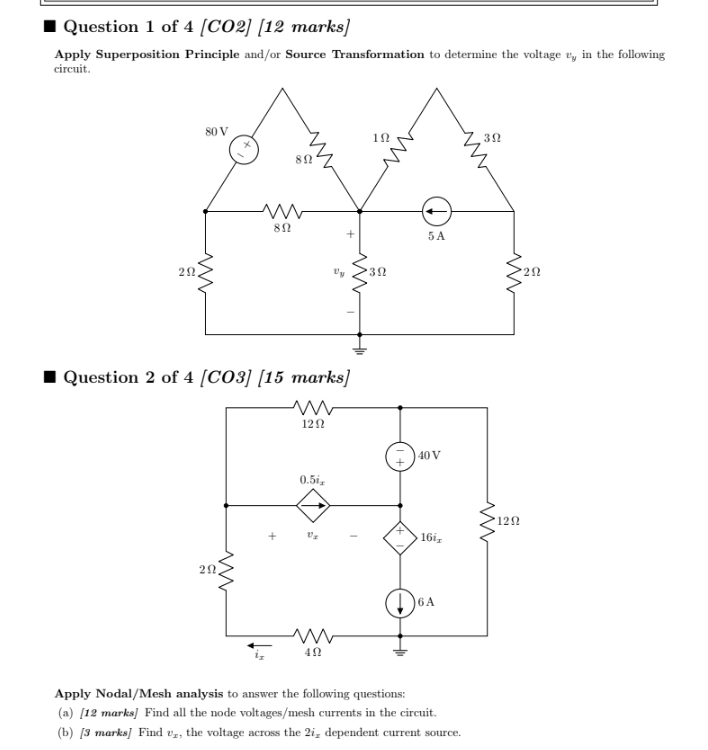 Solved Apply Superposition Principle And Or Source