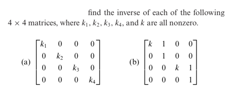 Solved find the inverse of each of the following 4 x 4 | Chegg.com