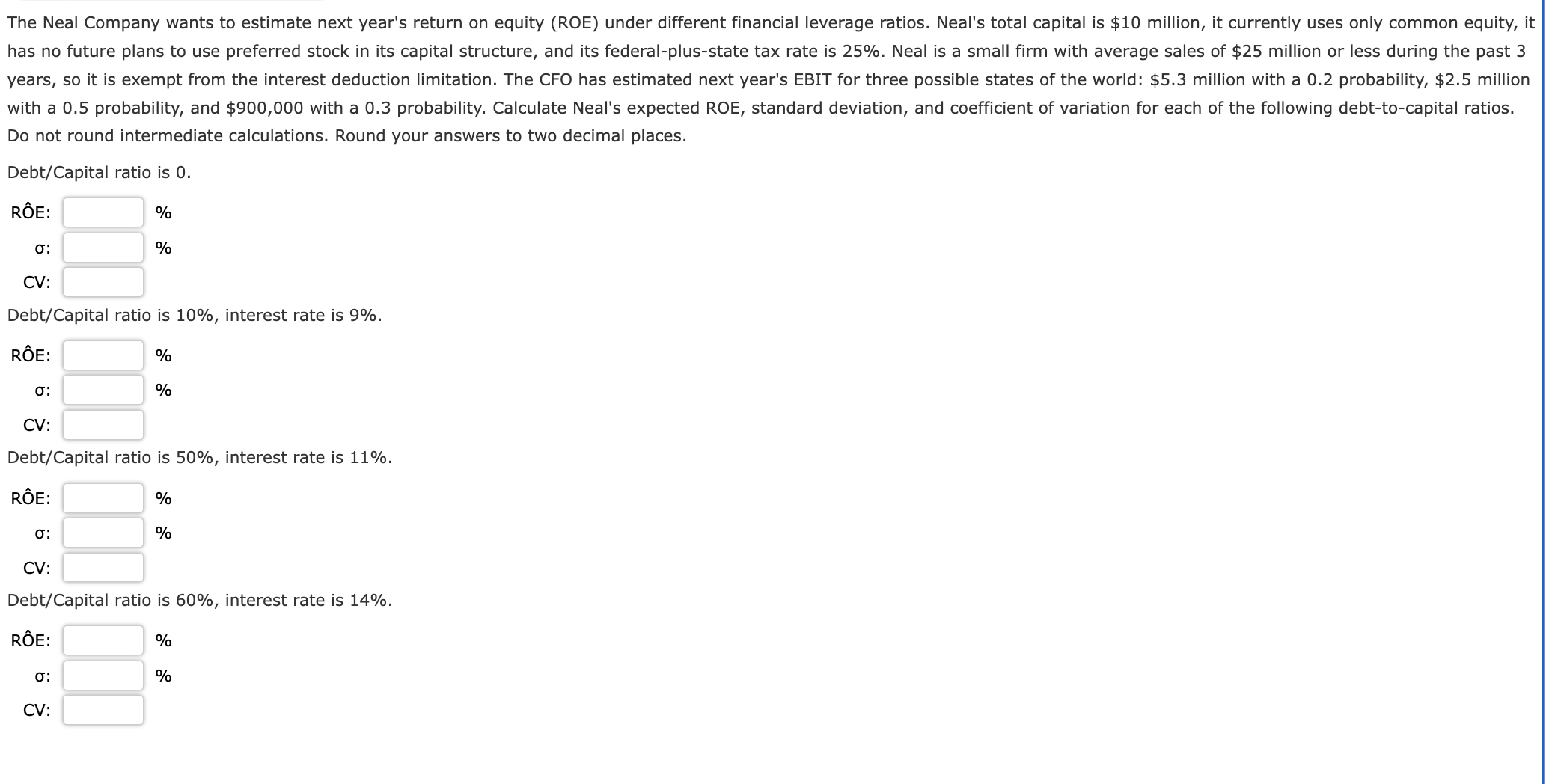 Solved Do not round intermediate calculations. Round your | Chegg.com