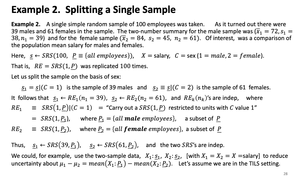 Solved Example 2. A single simple random sample of 100 | Chegg.com