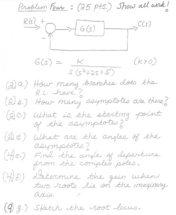 Solved Problem Four: (25 pts.) Show all work! | Chegg.com