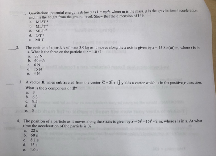 Solved Gravitational potential energy is defined as U mgh, | Chegg.com