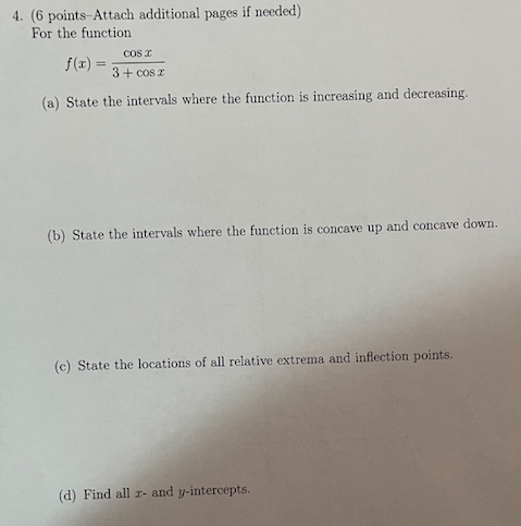 Solved 4. (6 points-Attach additional pages if needed) For | Chegg.com