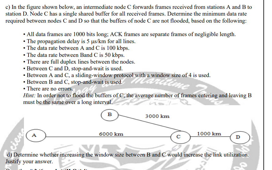 Solved ) In the figure shown below, an intermediate node C | Chegg.com