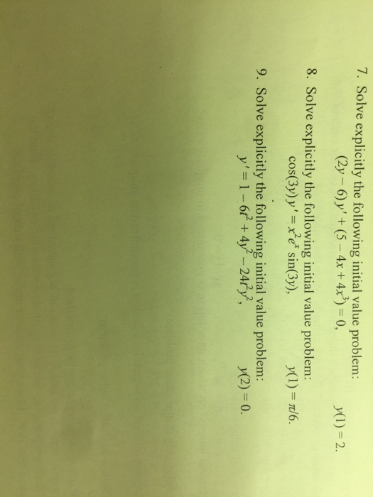 Solved Solve explicitly the following initial value problem: | Chegg.com