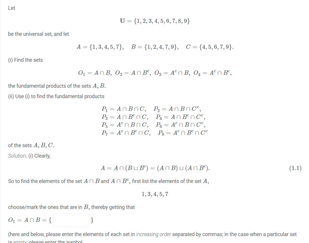 Solved Let U={1,2,3,4,5,6,7,8,9} be the universal set, and | Chegg.com