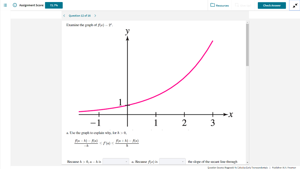 Solved Assignment Score: 72.7% Resources Give Up? Check | Chegg.com