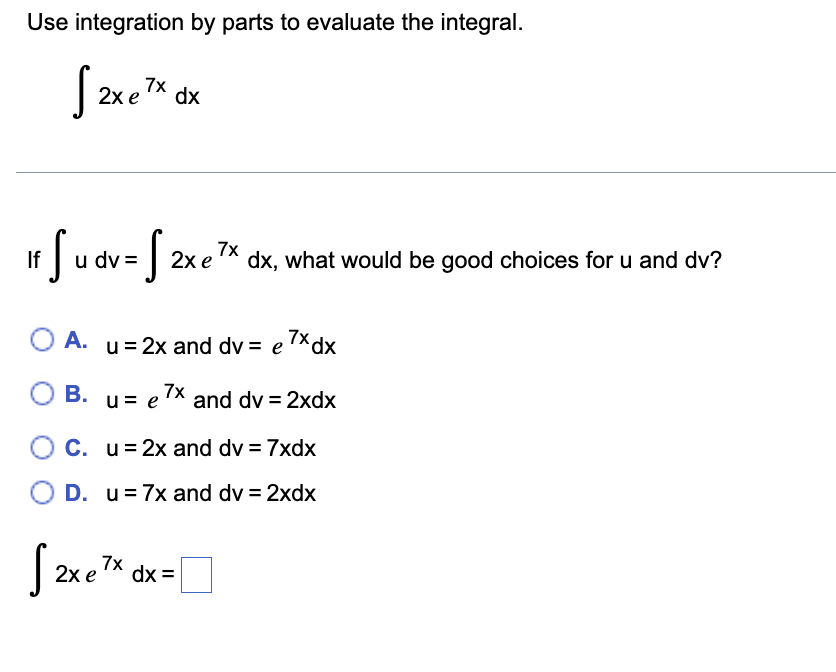 Solved Use integration by parts to evaluate the integral. | Chegg.com