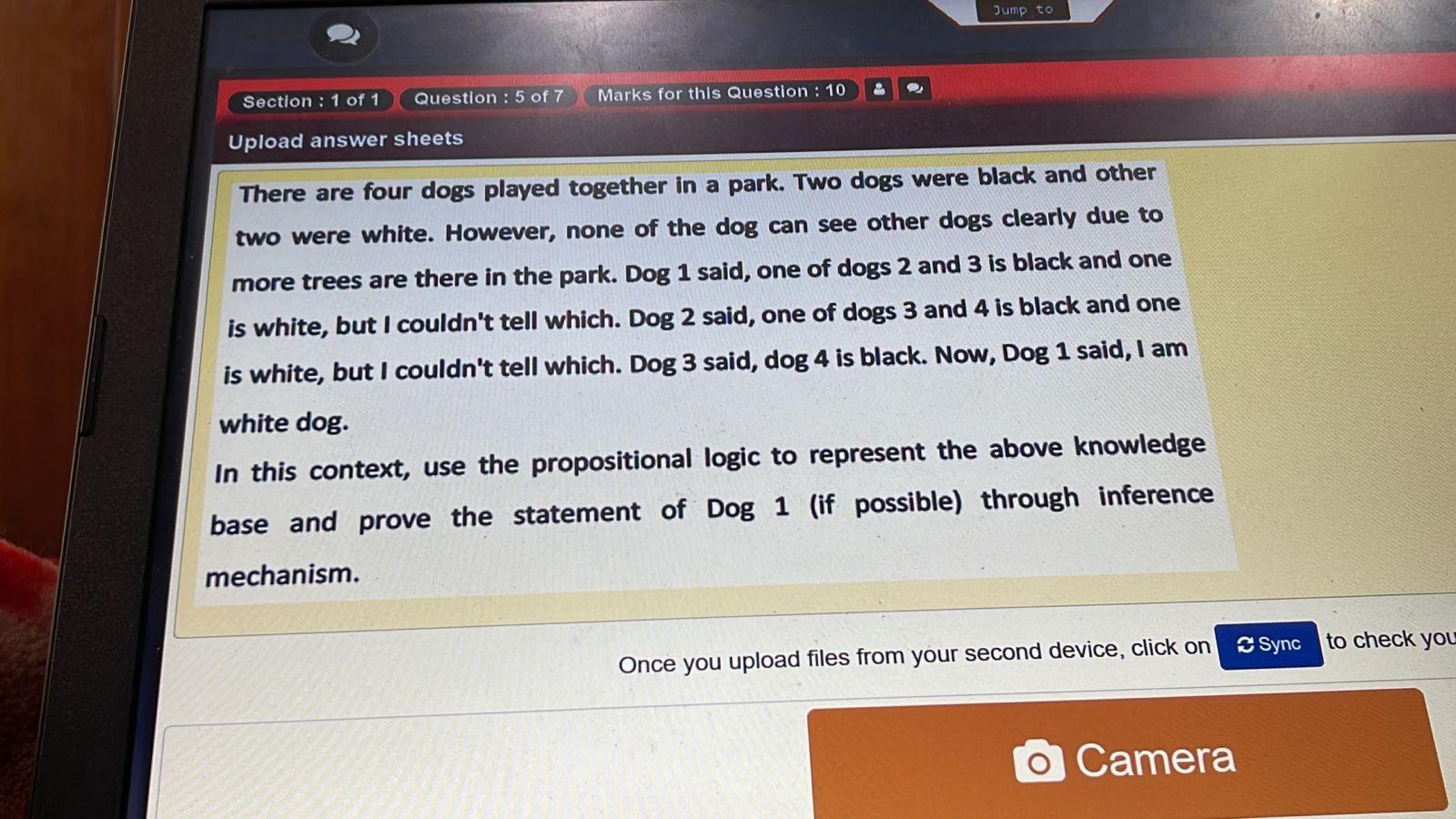 Solved Jump to Section : 1 of 1 Question : 5 of 7 Marks for | Chegg.com