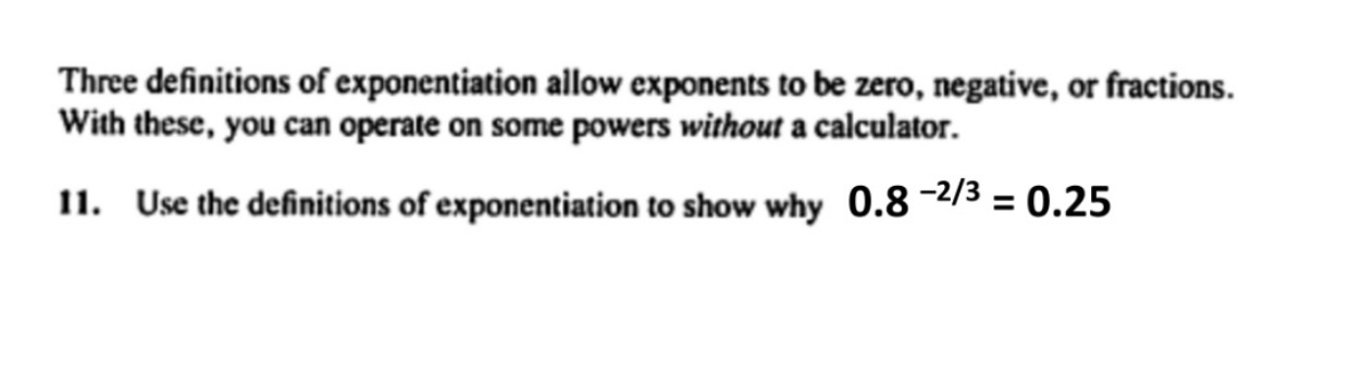 Solved Three definitions of exponentiation allow exponents | Chegg.com