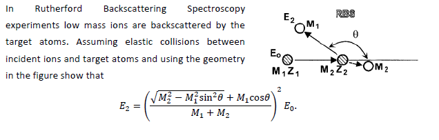 Solved In E2M1 RBS ө Rutherford Backscattering Spectroscopy | Chegg.com