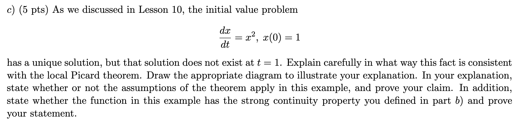 Solved c) (5 pts) As we discussed in Lesson 10 , the initial | Chegg.com