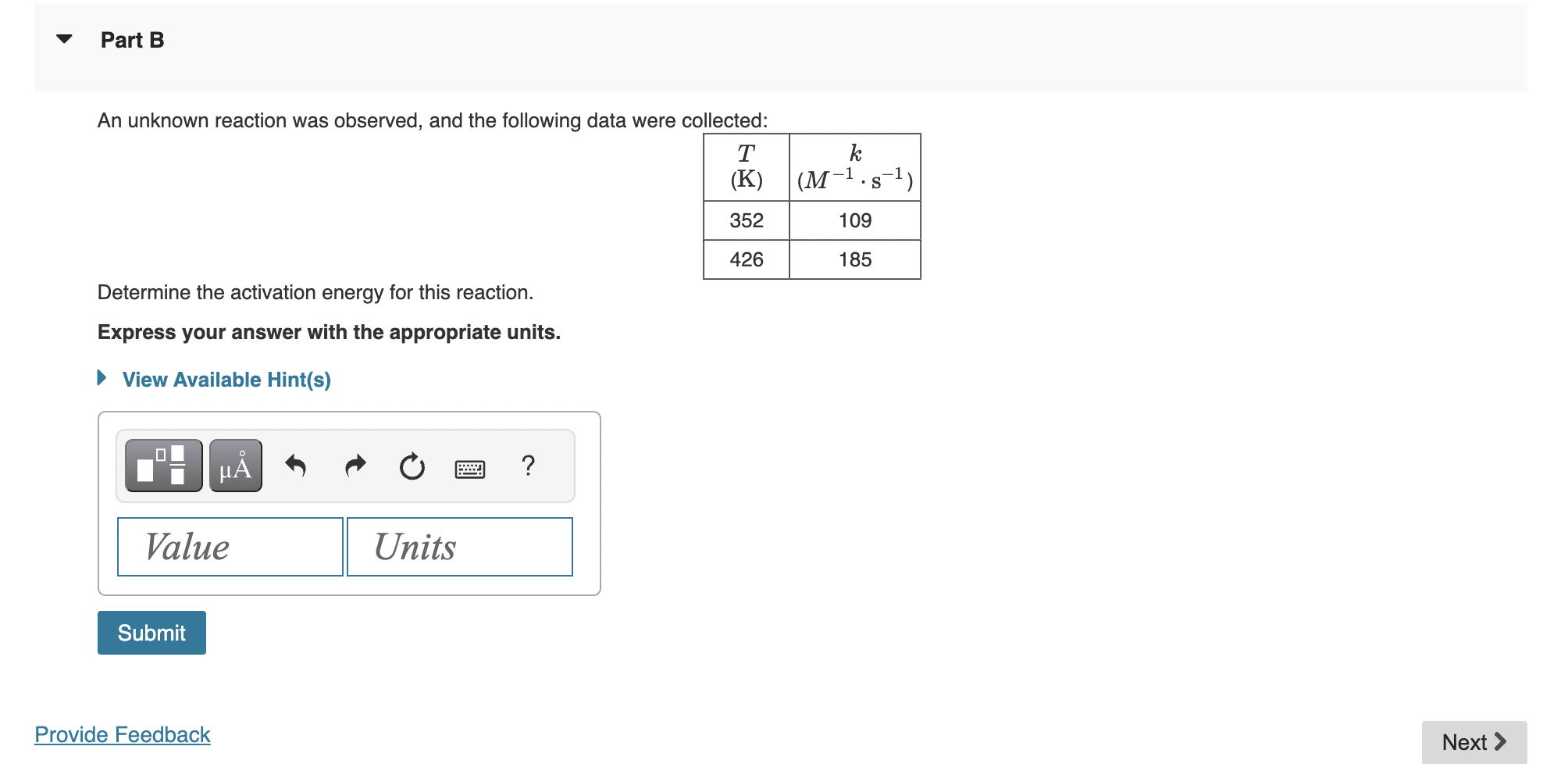 Solved k=Ae−Ea/RT where k is the rate constant, A is the | Chegg.com