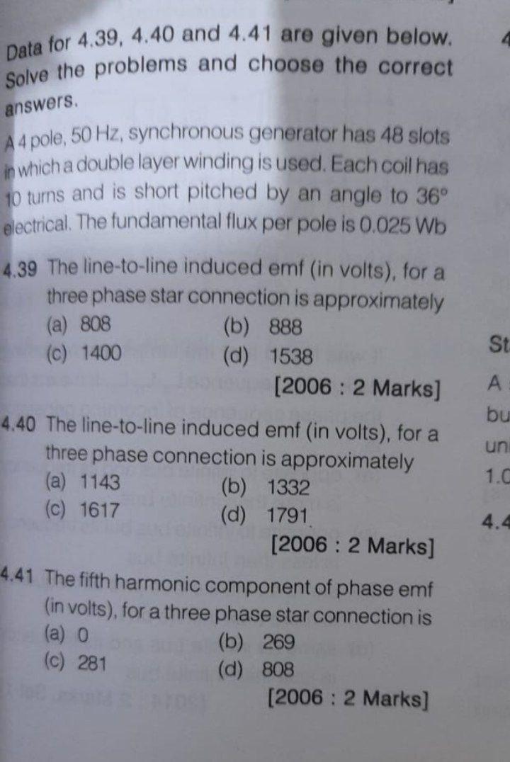 Solved Data for 4.39, 4.40 and 4.41 are given below. Solve | Chegg.com