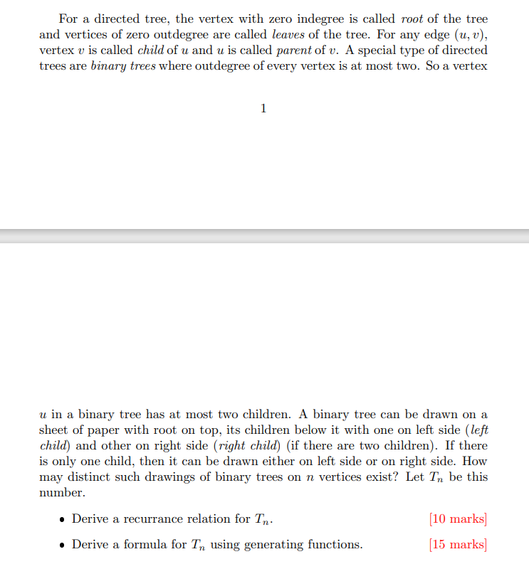 Solved For a directed tree, the vertex with zero indegree is | Chegg.com
