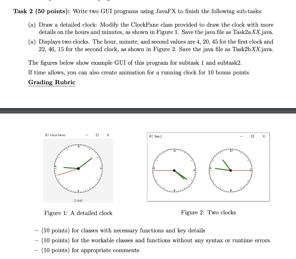 Task 2 (50 points): Write two GUI programs using | Chegg.com