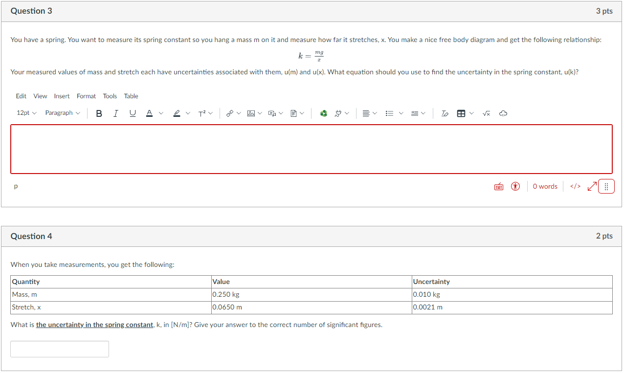 Solved k=xmg Edit View Insert Format Tools Table p Question | Chegg.com