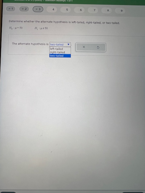 Solved Determine whether the alternate hypothesis is | Chegg.com