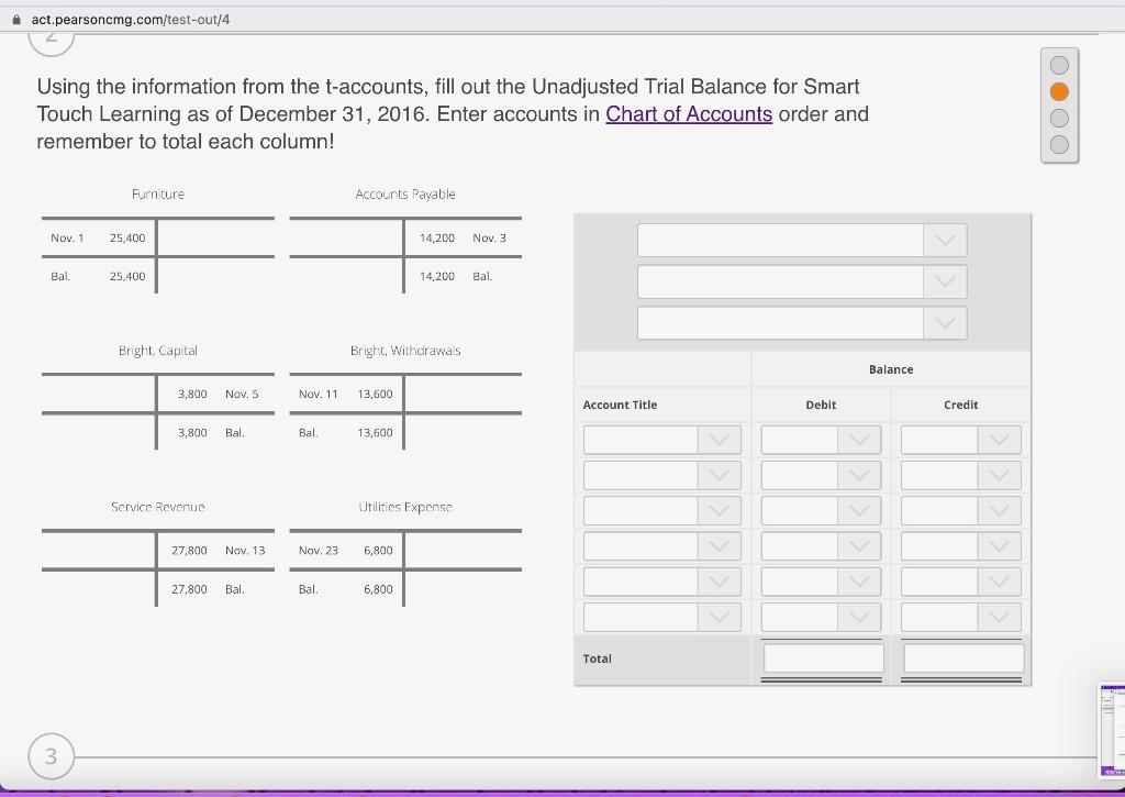 Solved Using the information from the t-accounts, fill out | Chegg.com