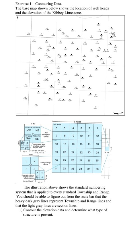 Exercise 1-Contouring Data. The base map shown below | Chegg.com