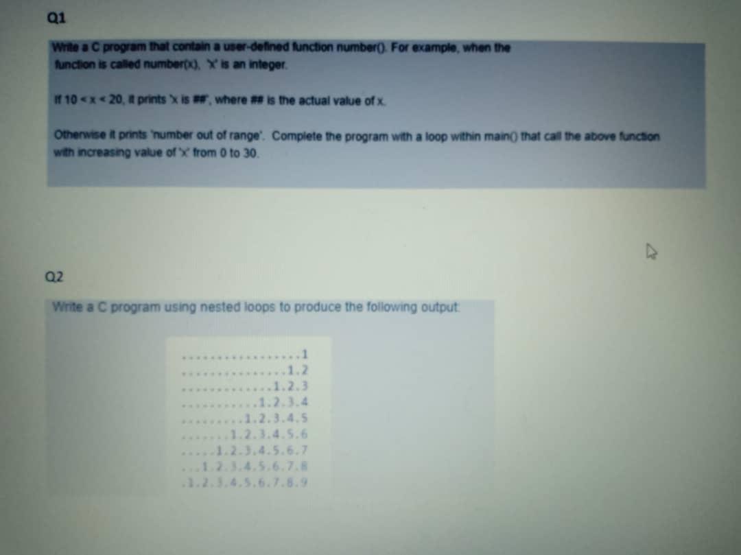 Solved Q1 Write a C program that contain a user-defined | Chegg.com