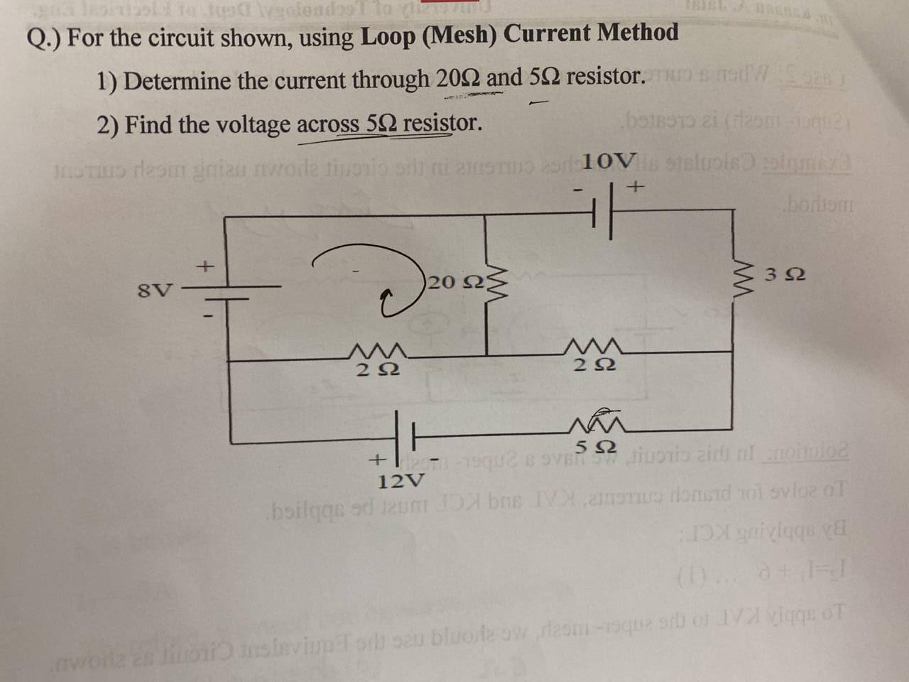 Solved Stay contato Q.) For the circuit shown, using Loop | Chegg.com