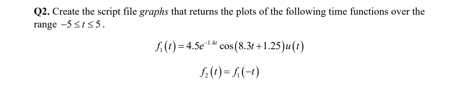 Solved Q2. Create the script file graphs that returns the | Chegg.com