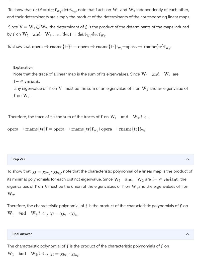 Solved Let f:V→V be an endomorphism of a finite-dimensional | Chegg.com