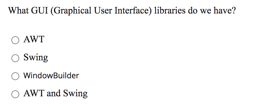 Solved What GUI (Graphical User Interface) libraries do we | Chegg.com