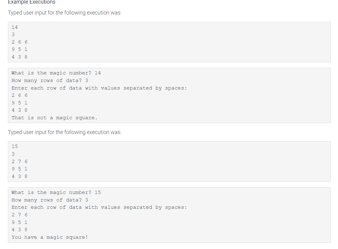 Solved 18.6 Project 6: Magic Squares Summary A magic square | Chegg.com