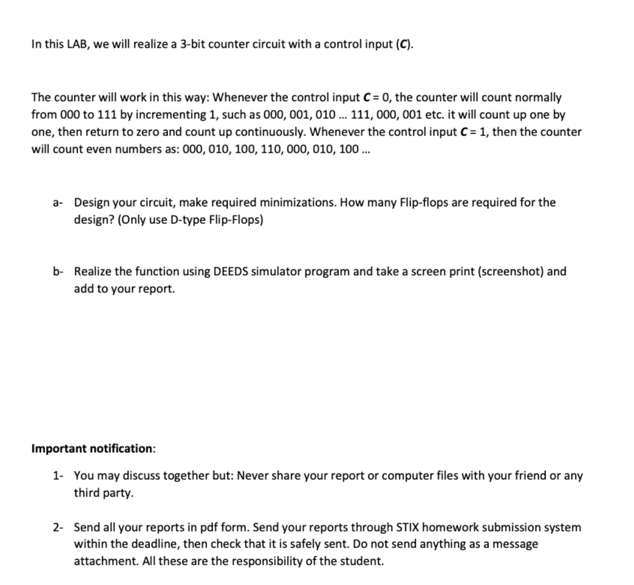 Solved In this LAB, we will realize a 3-bit counter circuit | Chegg.com