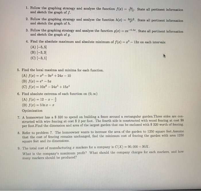 Solved 1. Follow the graphing strategy and analyze the | Chegg.com