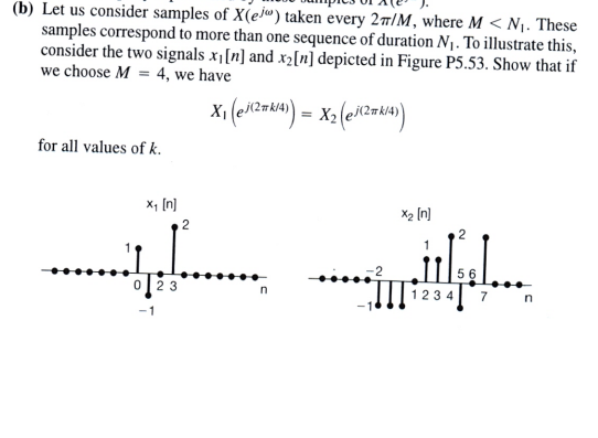 Solved (b) ﻿Let us consider samples of x(ejω) ﻿taken every | Chegg.com