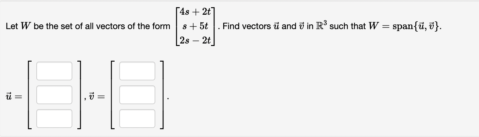 Solved Let W be the set of all vectors of the form | Chegg.com