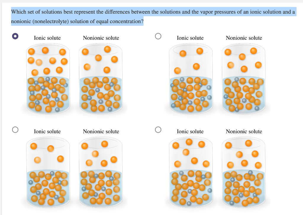 Solved Which set of solutions best represent the differences | Chegg.com