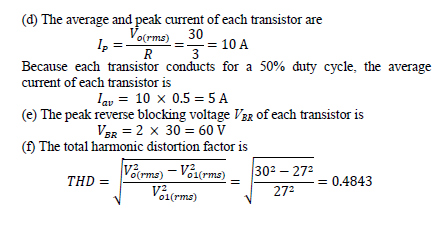 Solved The single-phase half-bridge transistor inverter | Chegg.com