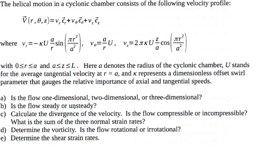 Solved The helical motion in a cyclonic chamber consists of | Chegg.com