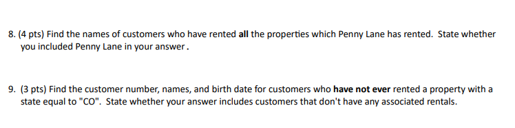 Solved RELATION INFO Customer (custNr name, baseLoc, | Chegg.com