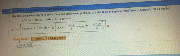 Solved Use the Laplace transform to solve the given | Chegg.com