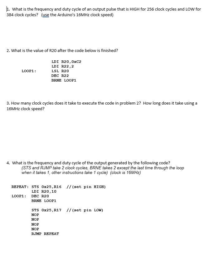 Solved 1. What is the frequency and duty cycle of an output | Chegg.com